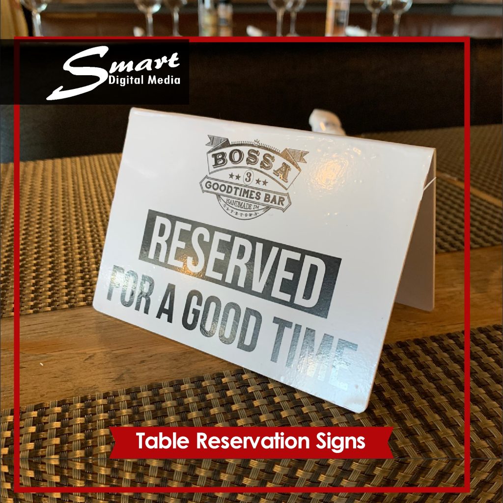 Table Reservation Sign - Smart Digital Media