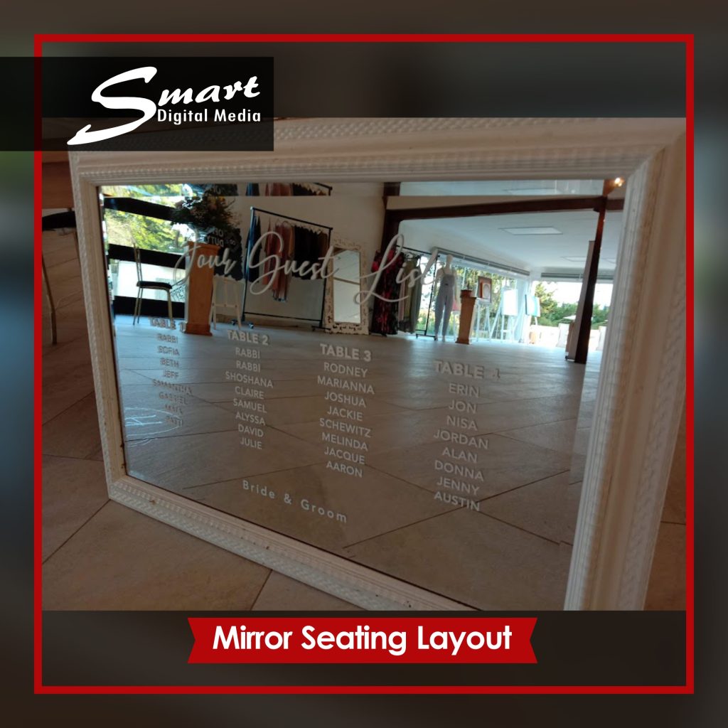 Wedding Seating Plan: MIRROR VINYL CUT-OUTS - Smart Digital Media