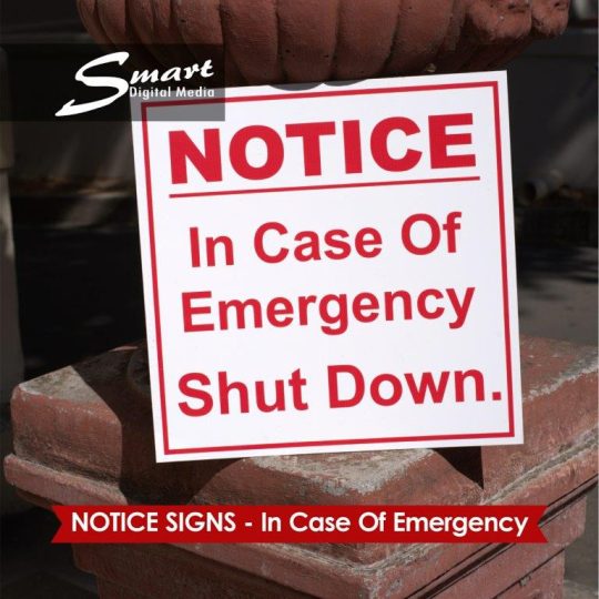 Electrical Safety Notice Signs: In Case of Emergency Shut Down - Smart ...